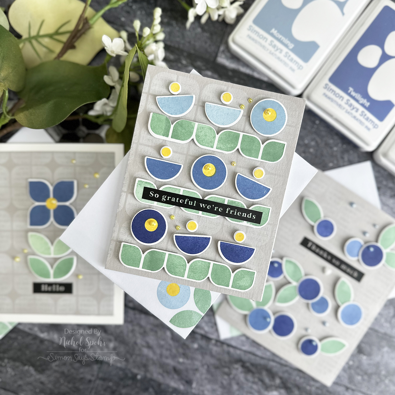 Simon Says Stamp Beautiful Days Blog Hop Day 1 | Geo Flowers Cards with ...