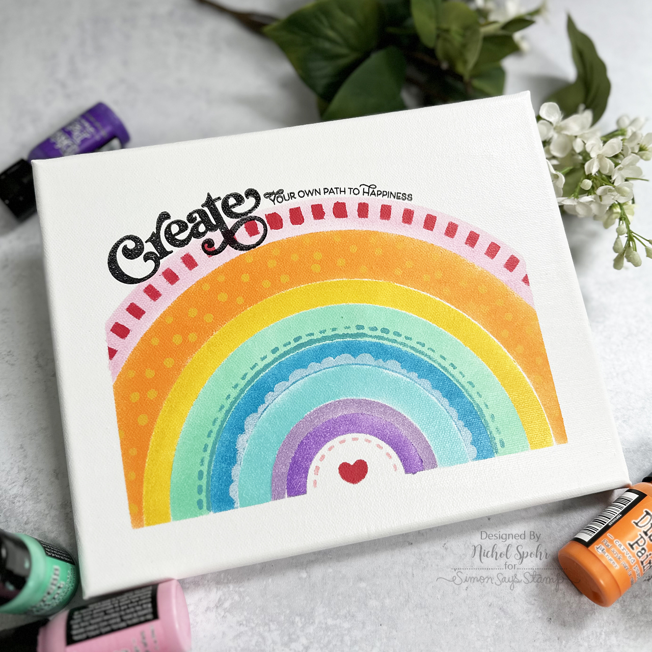 Rainbow Canvas Home Decor with Stencils & Paint – Nichol Spohr LLC
