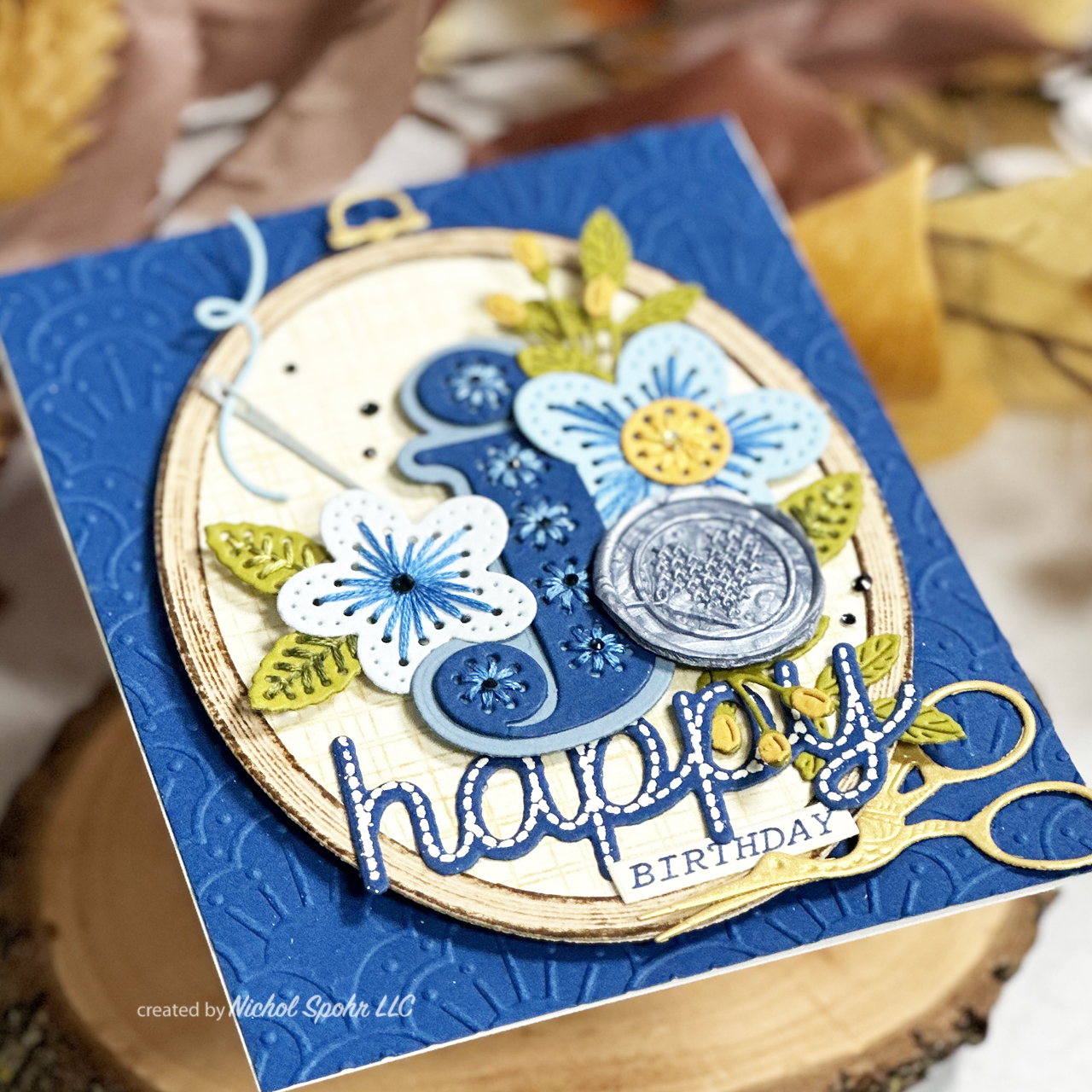 Stitched Monogram Birthday Card (Friday YouTube Live) – Nichol Spohr LLC