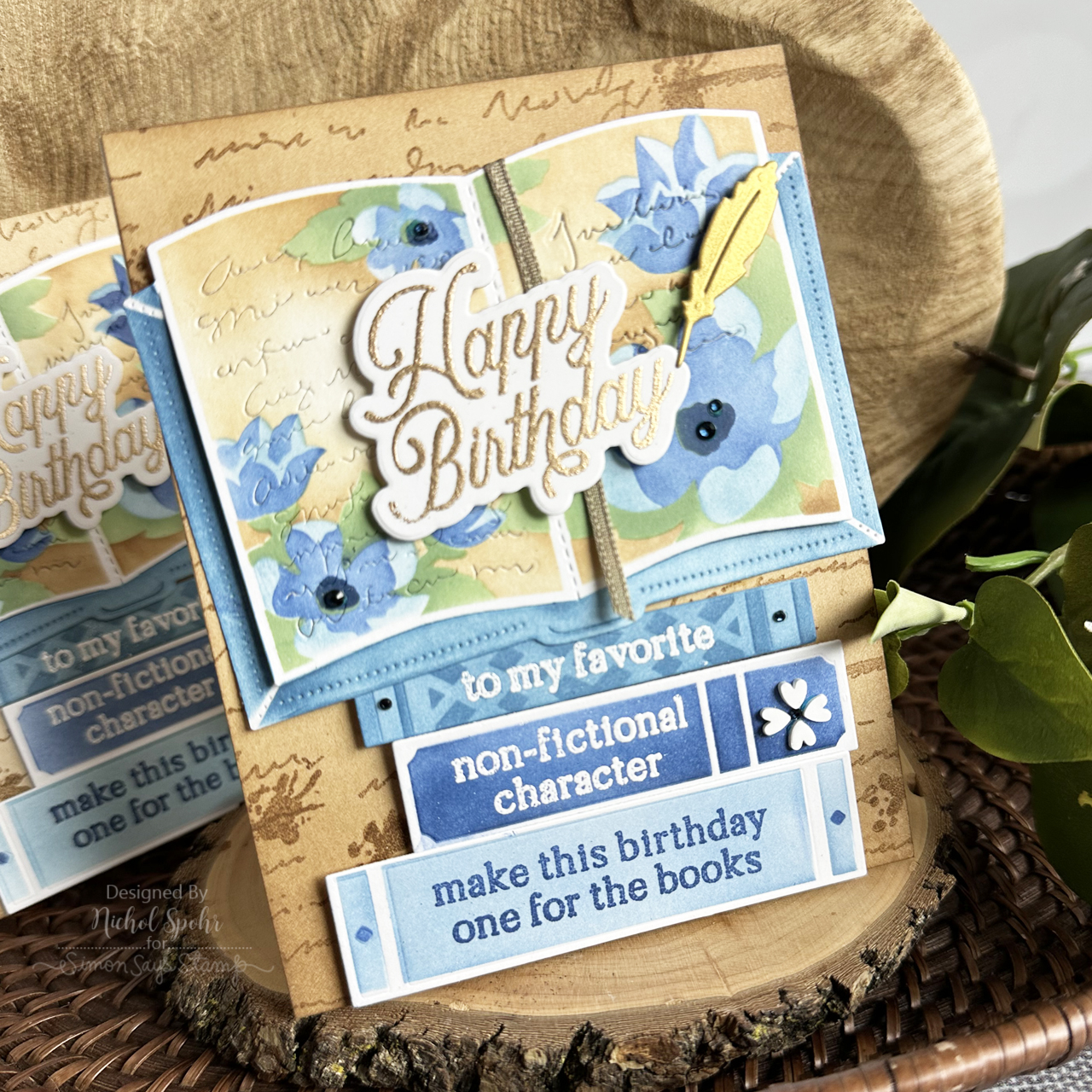 Handmade MASTERPIECE Featuring Stencil Layering on an Open Book Card ...
