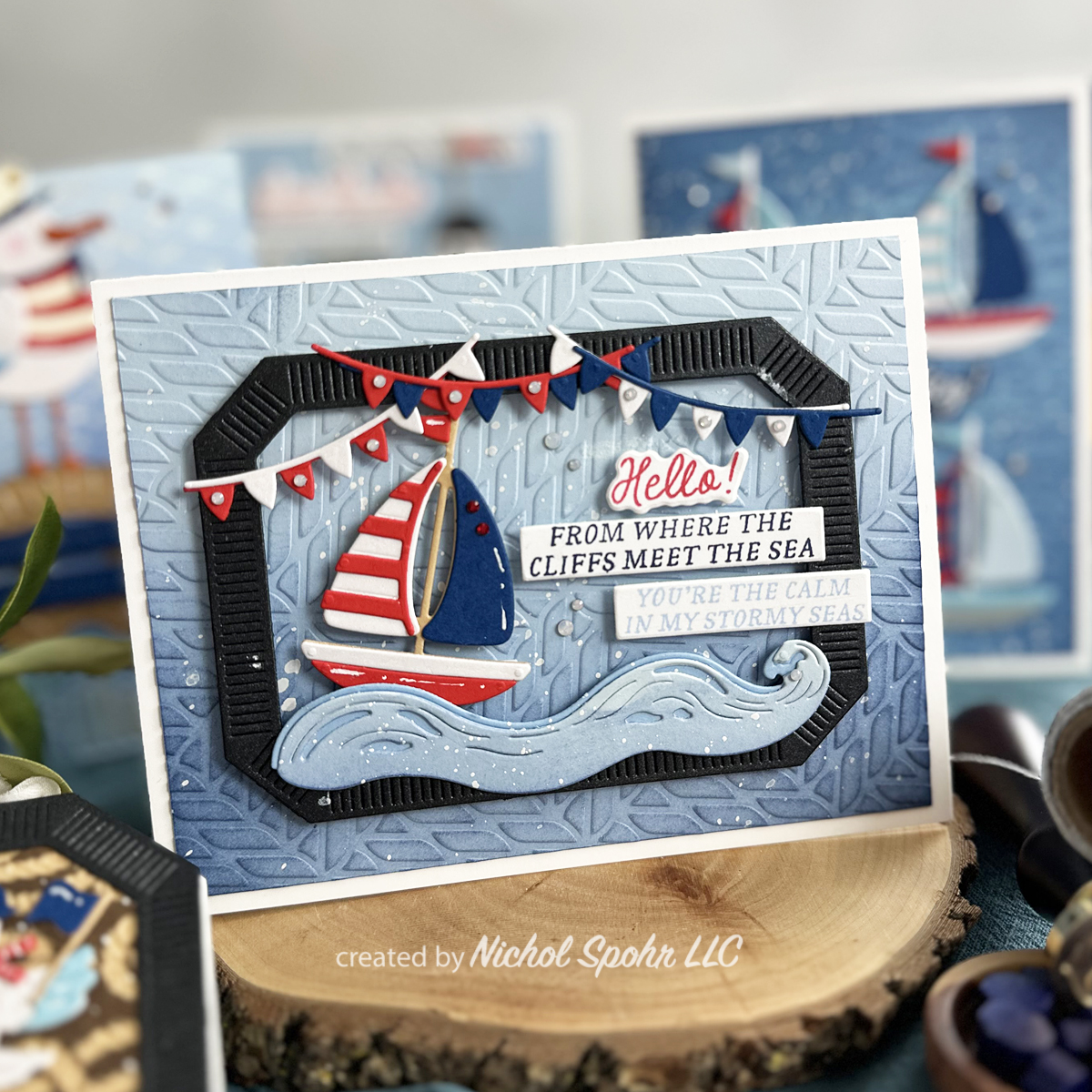 SEVEN Adorable Nautical Cards with June 2025 Spellbinders Club Kits ...