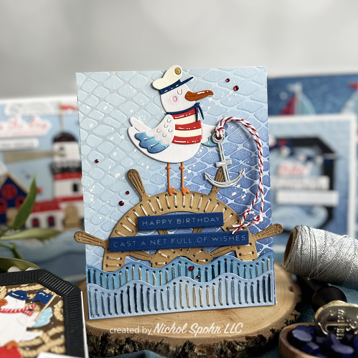 SEVEN Adorable Nautical Cards with June 2025 Spellbinders Club Kits ...